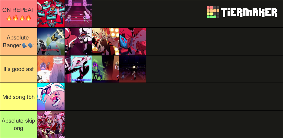 Hazbin hotel song rankings Tier List (Community Rankings) - TierMaker