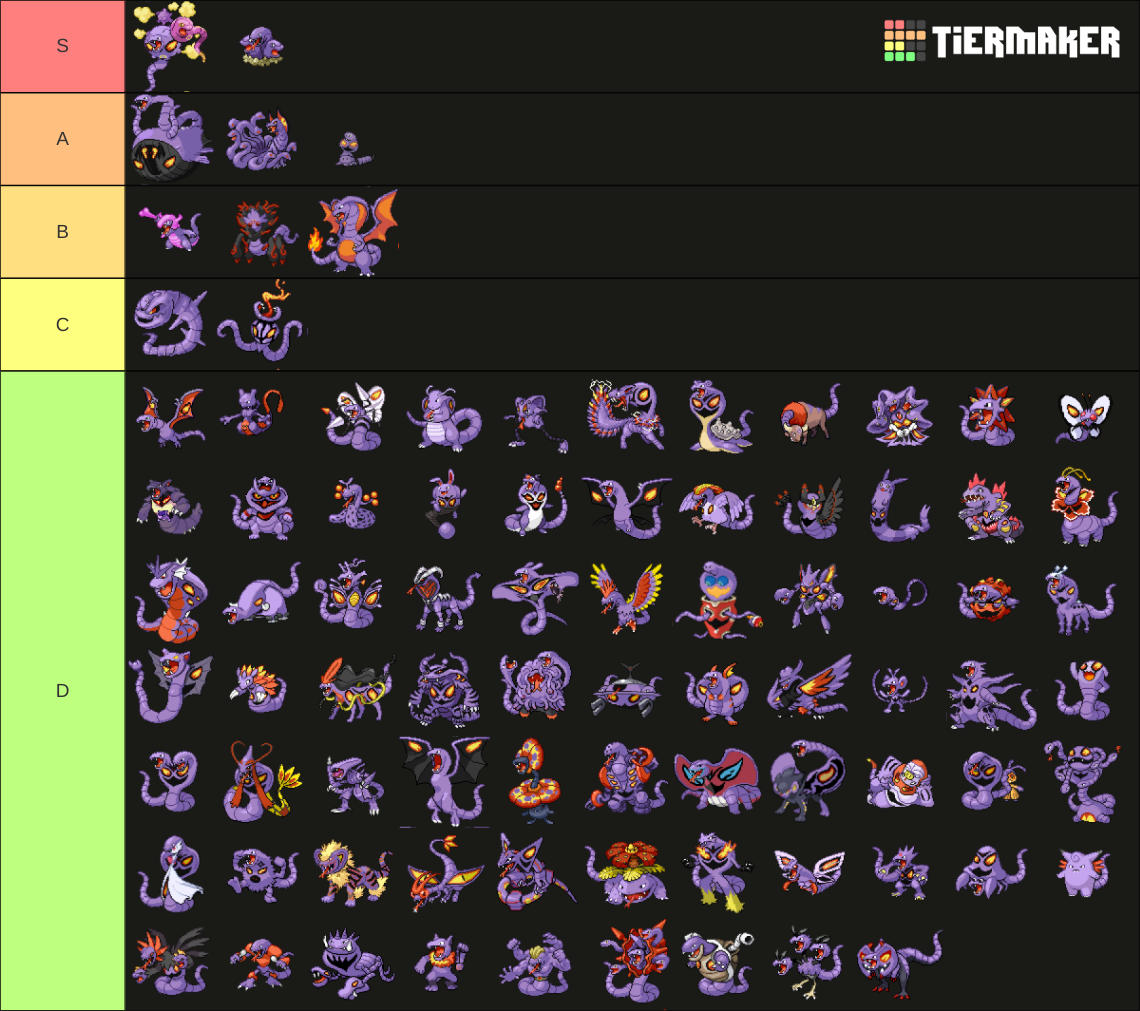 Pokemon Fusions Tierlist (Arbok) Tier List (Community Rankings) - TierMaker