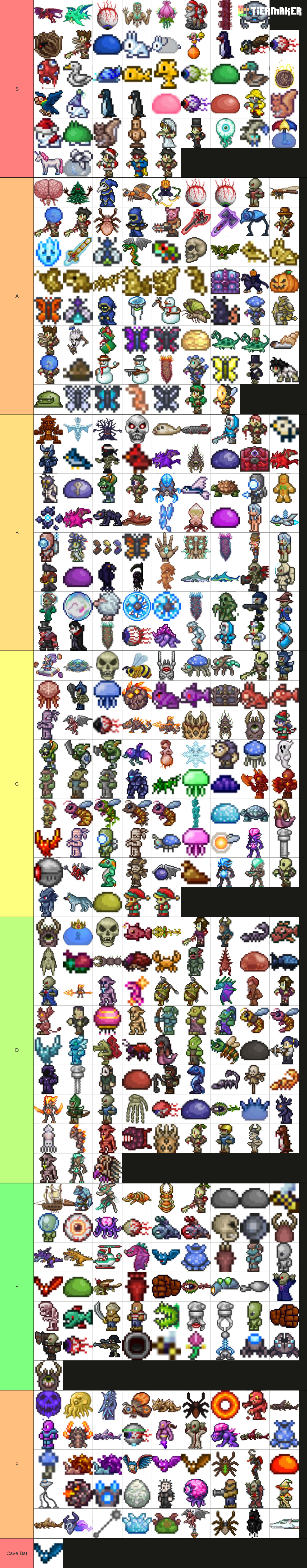 Terraria Enemies Tier List (Community Rankings) - TierMaker