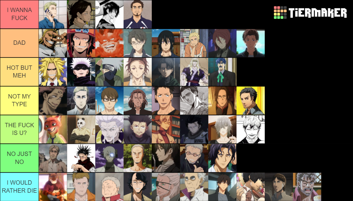anime dilfs Tier List (Community Rankings) - TierMaker