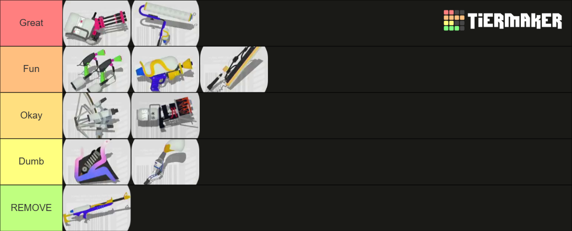 Weapon classes in Splatoon 3 Tier List (Community Rankings) - TierMaker