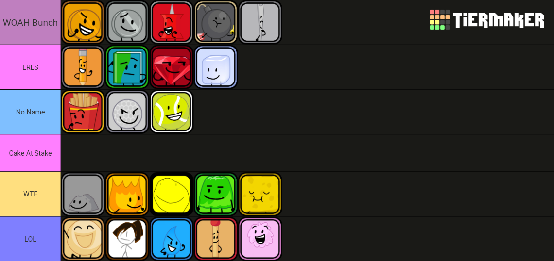 BFDIA tierlist! Tier List (Community Rankings) - TierMaker