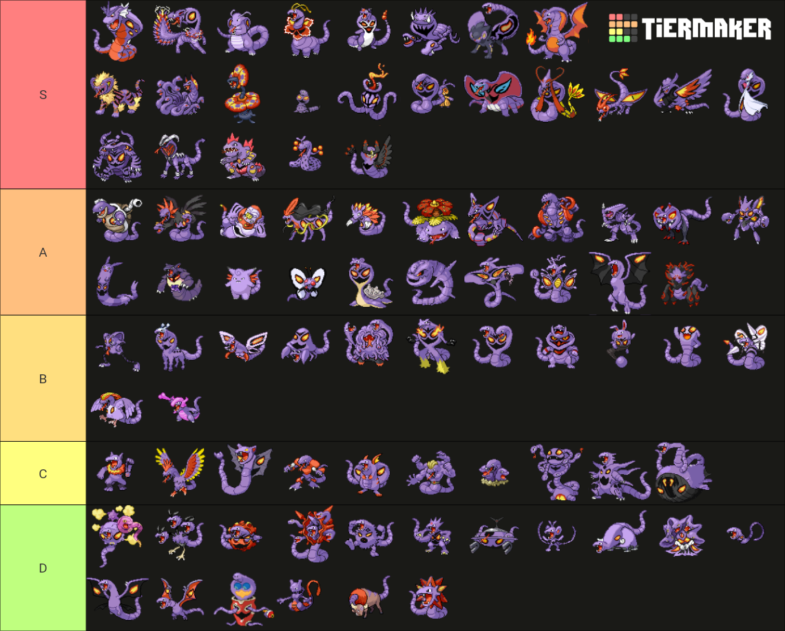 Pokemon Fusions Tierlist (Arbok) Tier List (Community Rankings) - TierMaker