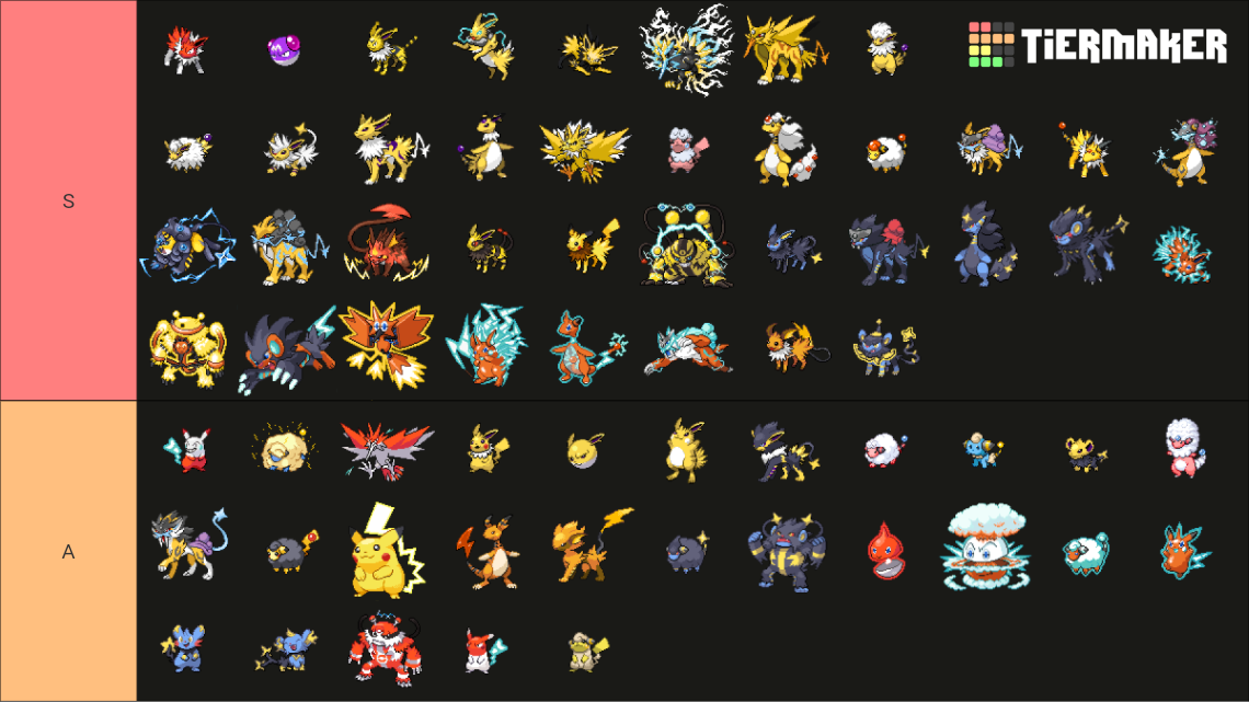 Pure Electric Fusions (Pokemon Infinite Fusion 5.2.1) Tier List ...