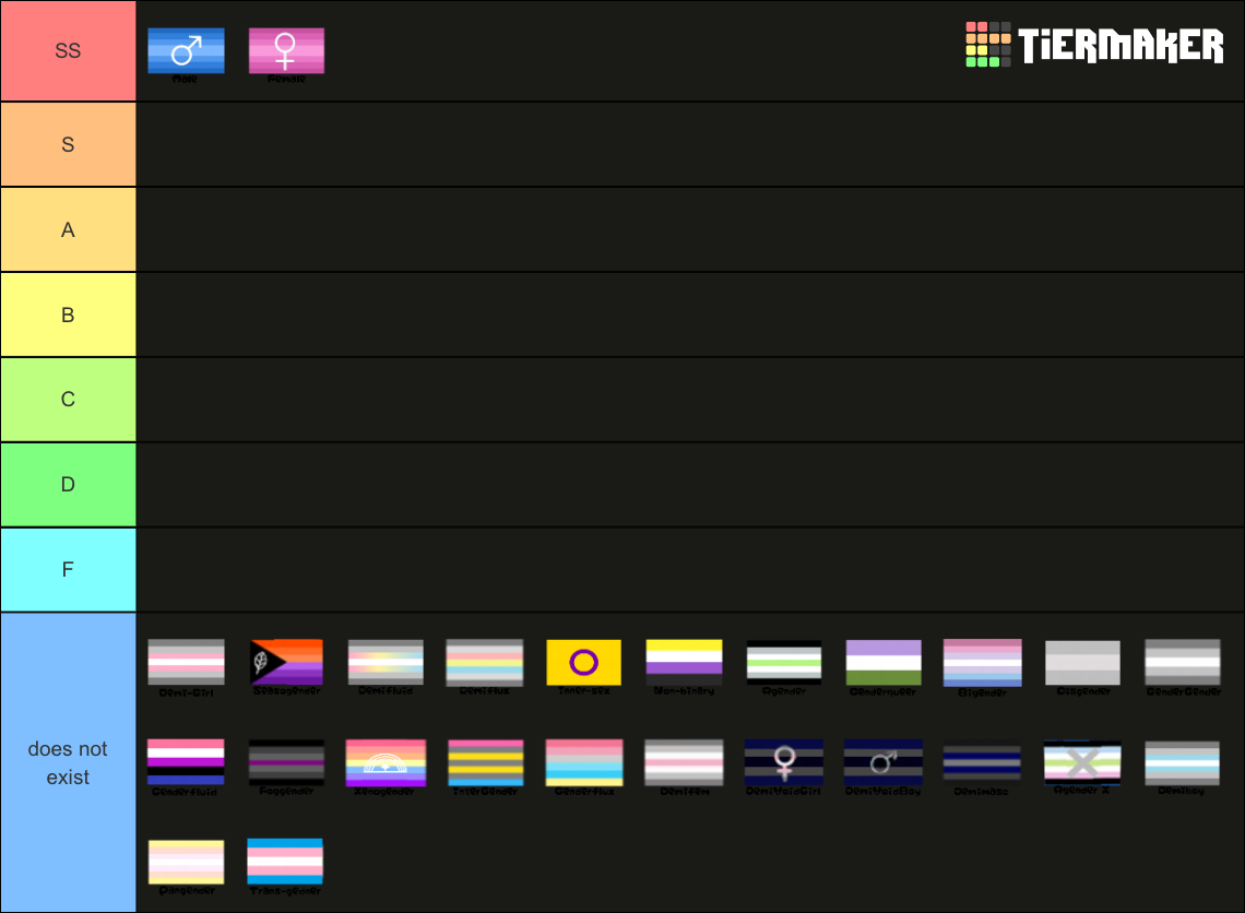The Ultimate Gender Tier List (Community Rankings) - TierMaker
