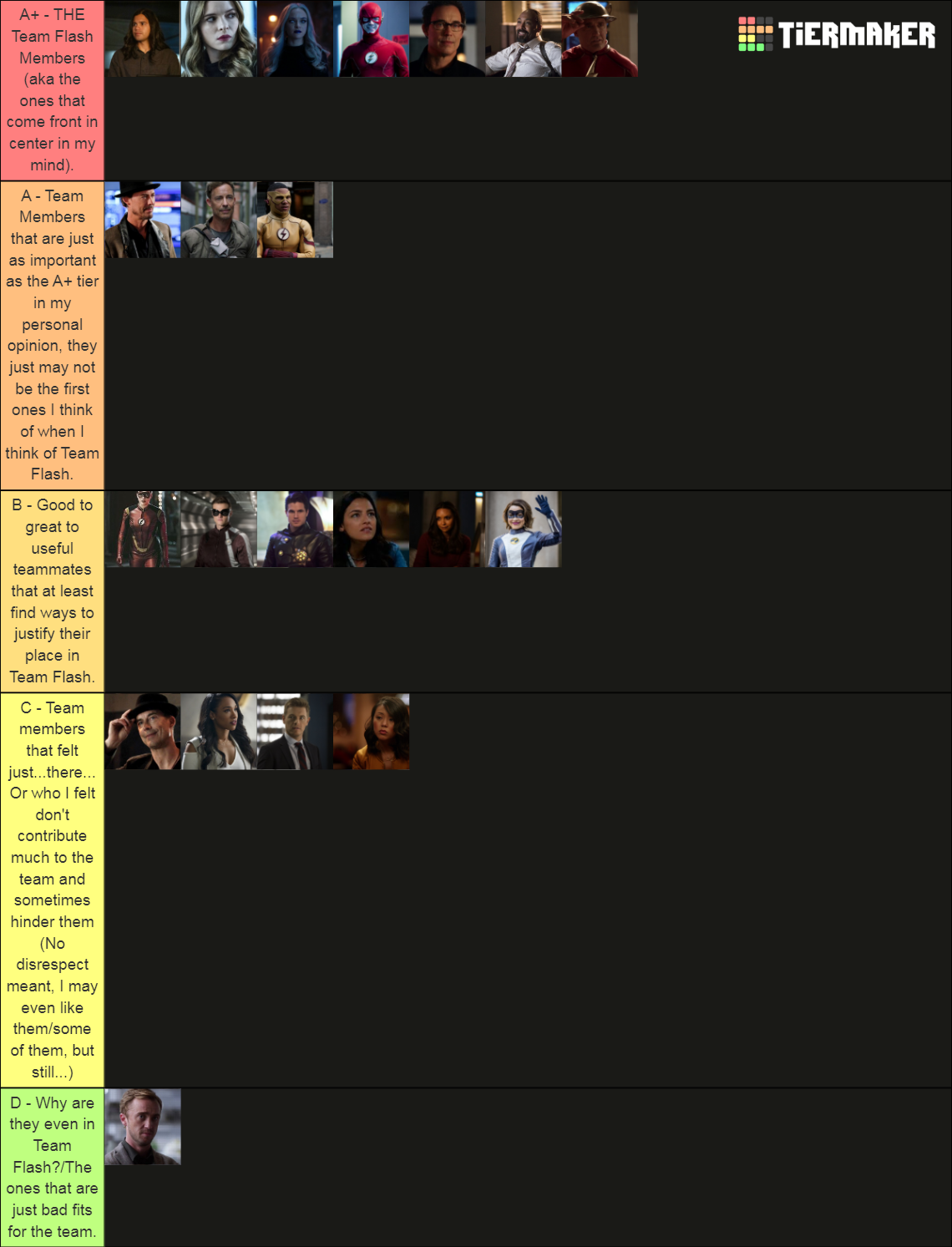 Team Flash members Tier List (Community Rankings) - TierMaker