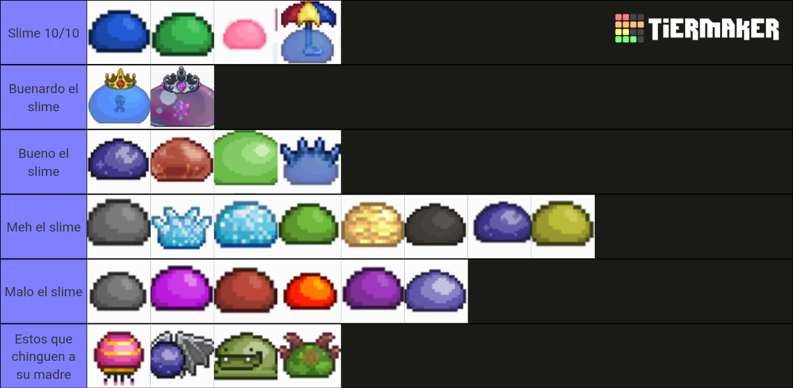 Terraria Slimes Tier List (Community Rankings) - TierMaker