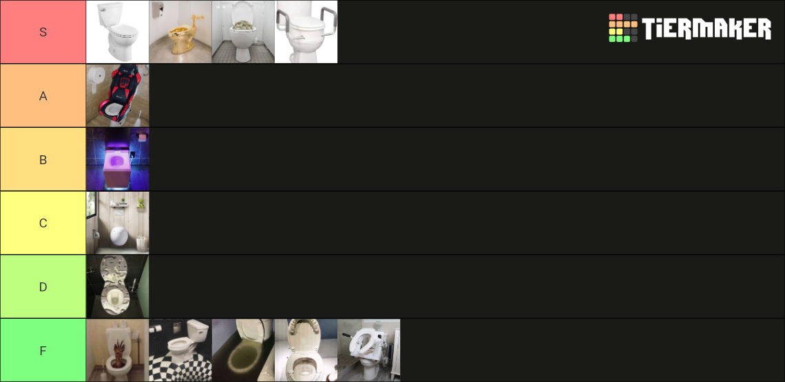 toilet Tier List (Community Rankings) - TierMaker