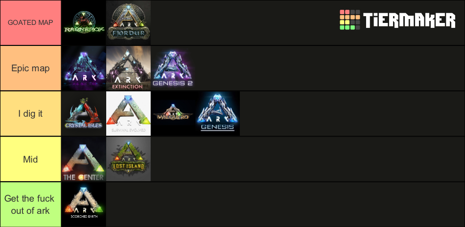 Ark Map Tier List (Community Rankings) - TierMaker