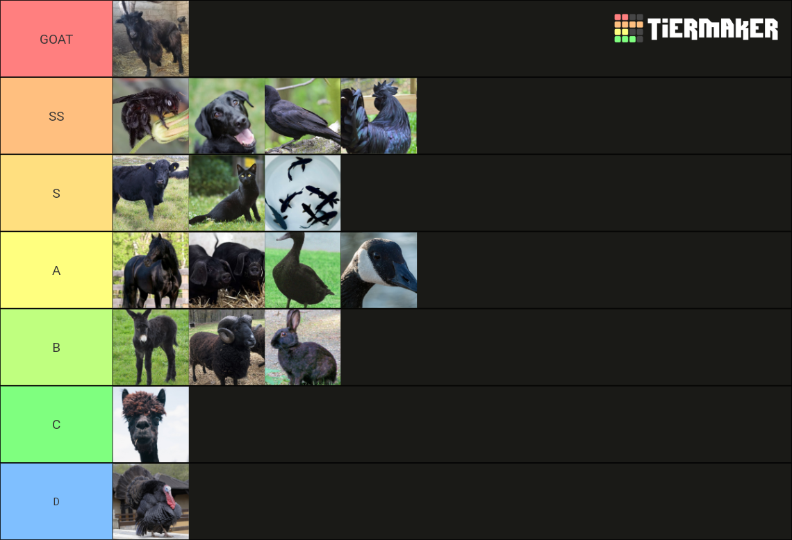Farm Animals Tier List (Community Rankings) - TierMaker