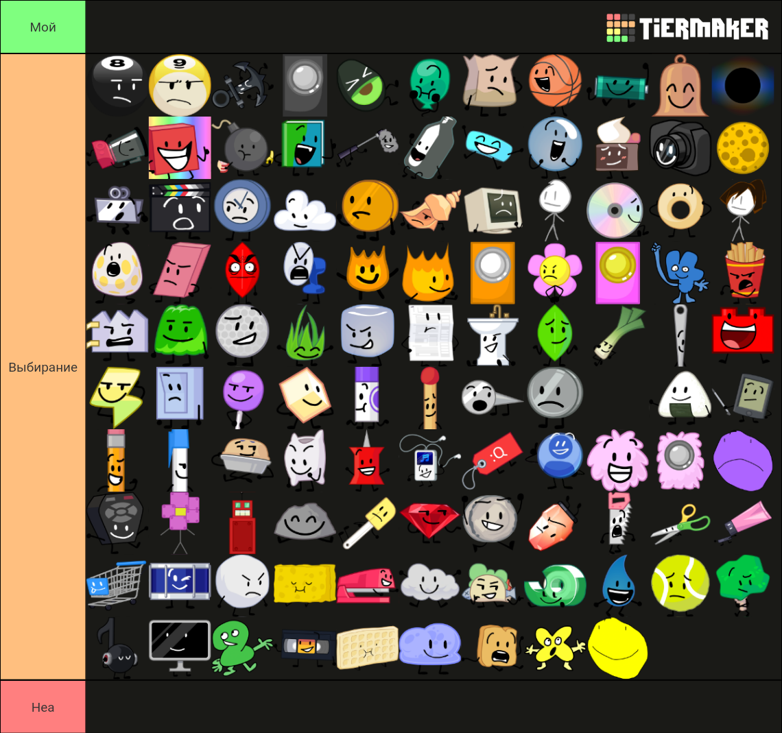 BFDI Characters (All Seasons) Tier List (Community Rankings) - TierMaker