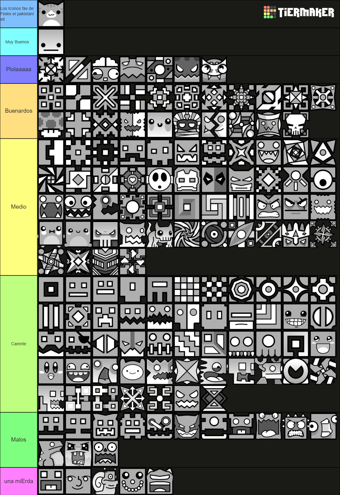 Geometry Dash Cubes Tier List (Community Rankings) - TierMaker