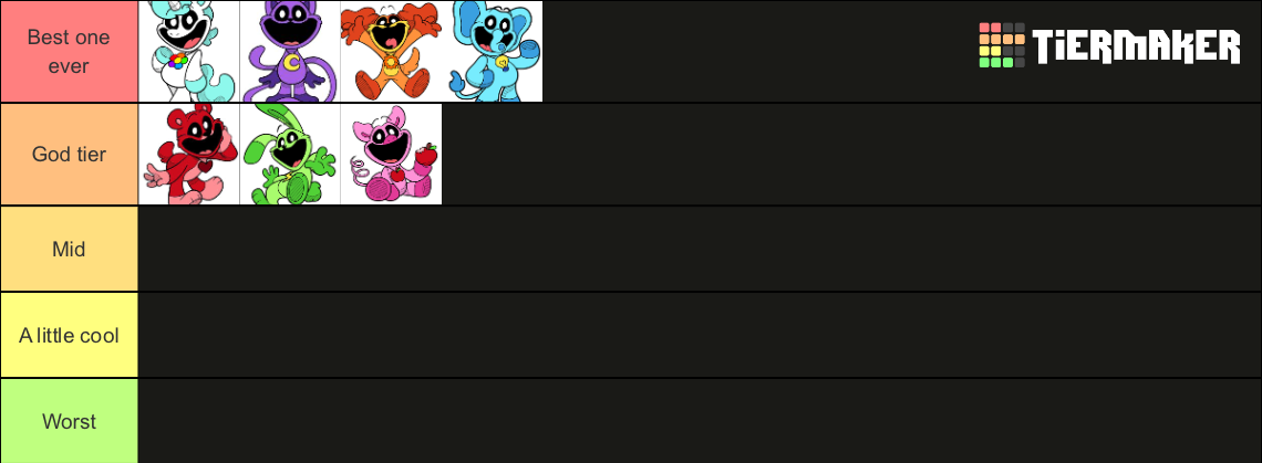 Smiling critters Tier List (Community Rankings) - TierMaker