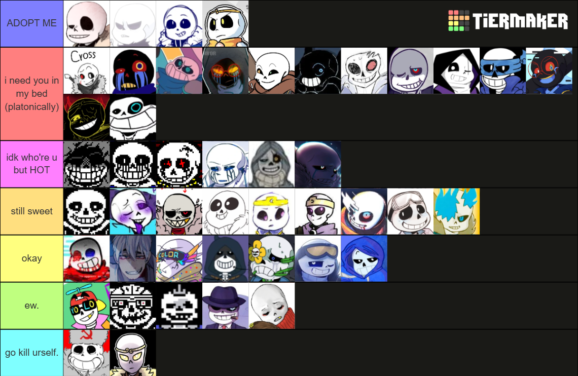Sans AUs Tier List (Community Rankings) - TierMaker