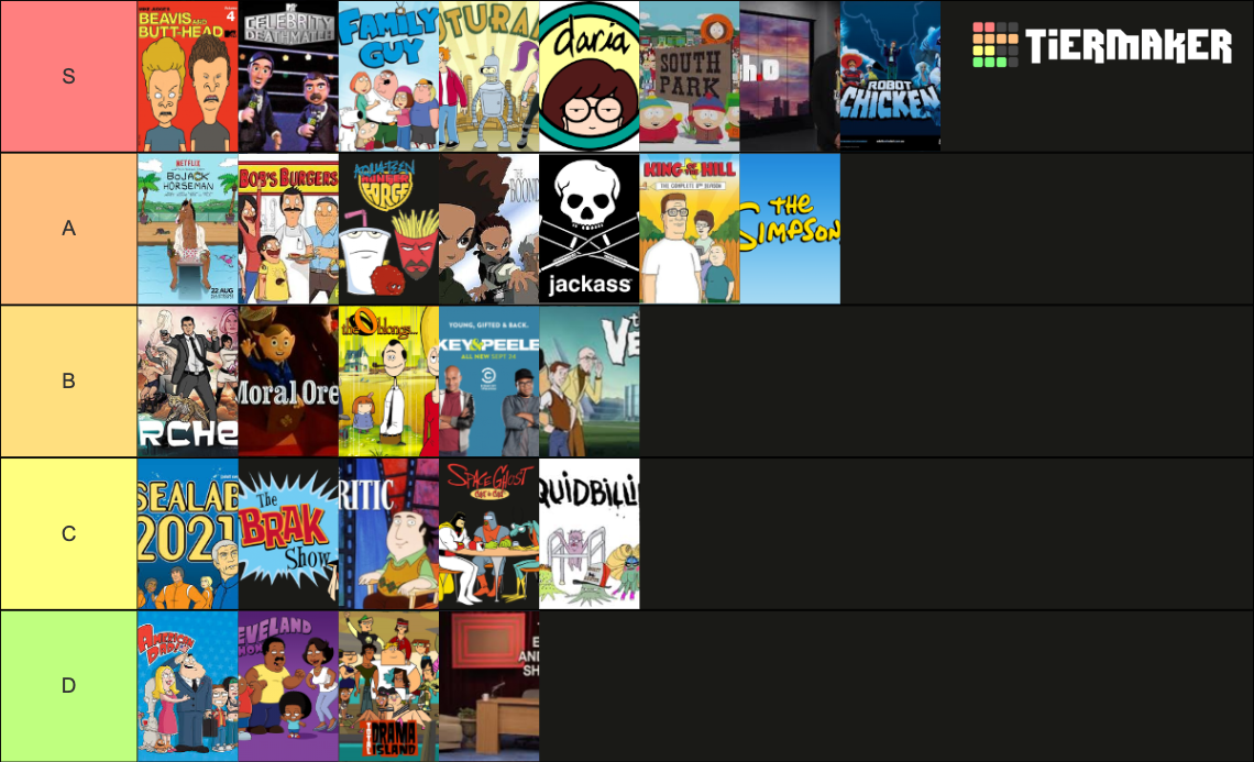 Adult Comedy Shows/Cartoons Tier List (Community Rankings) - TierMaker