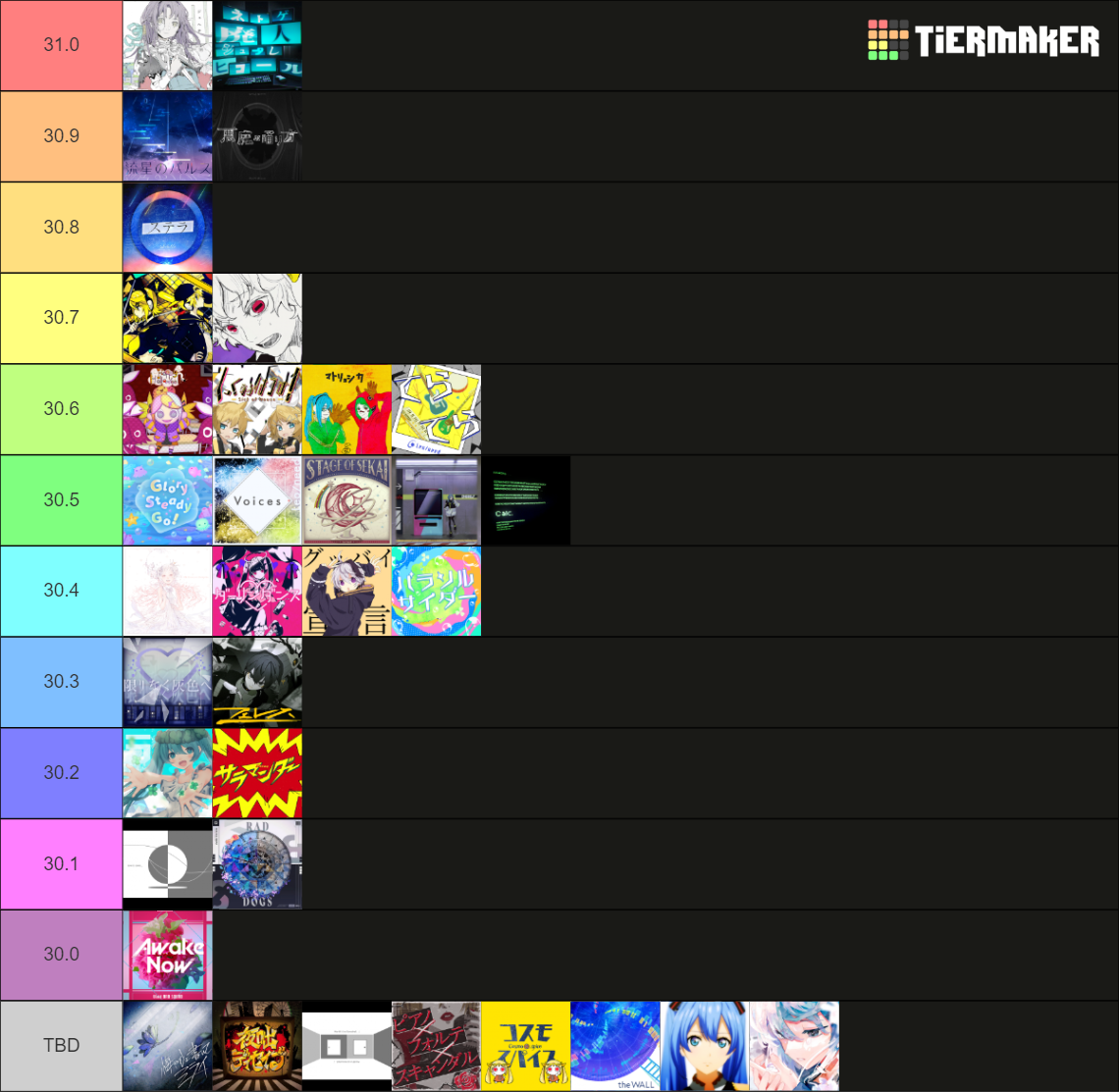 Project Sekai Songs (Last Update 6/4/2023) Tier List (Community Rankings) - TierMaker