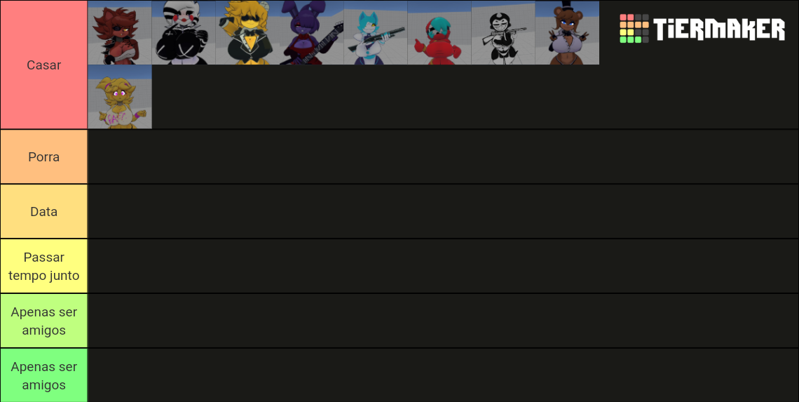 CryptiaCurves Fnia animatronics + extras Tier List (Community Rankings ...