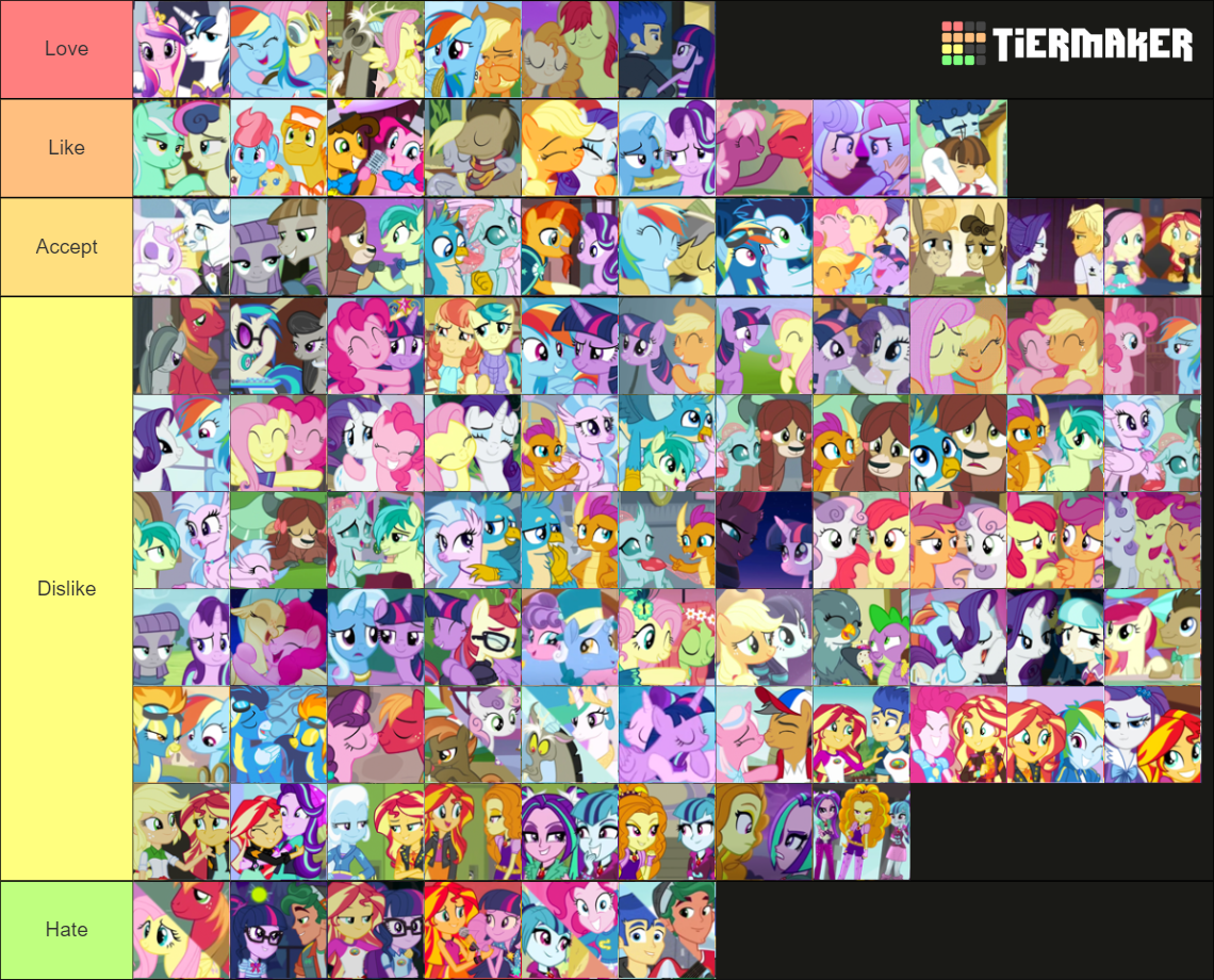 MLP:FiM/Equestria Girls Ships Tier List (Community Rankings) - TierMaker