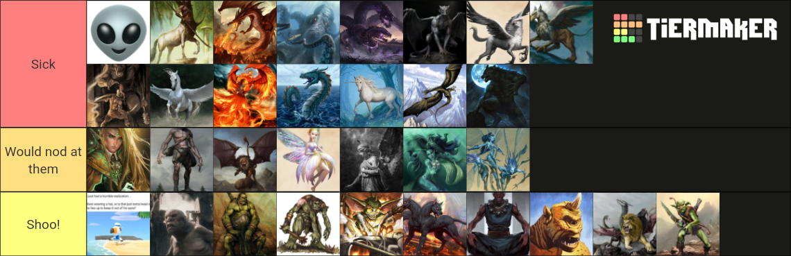 Mythical Creatures Tier List (Community Rankings) - TierMaker