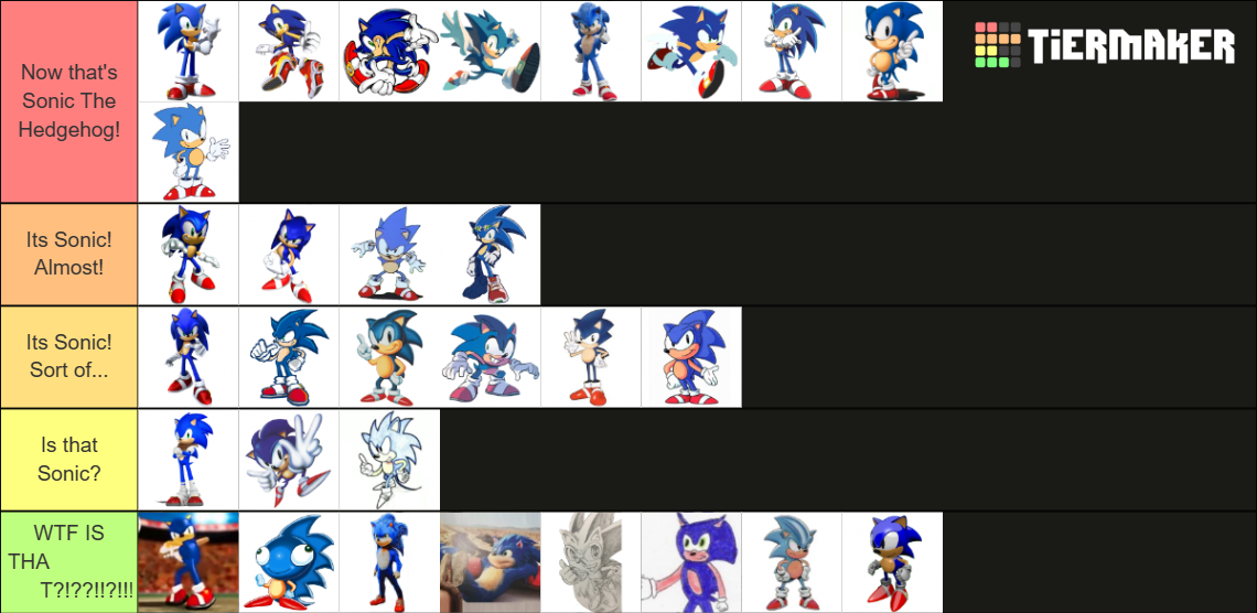 Sonic Designs Tier List (Community Rankings) - TierMaker