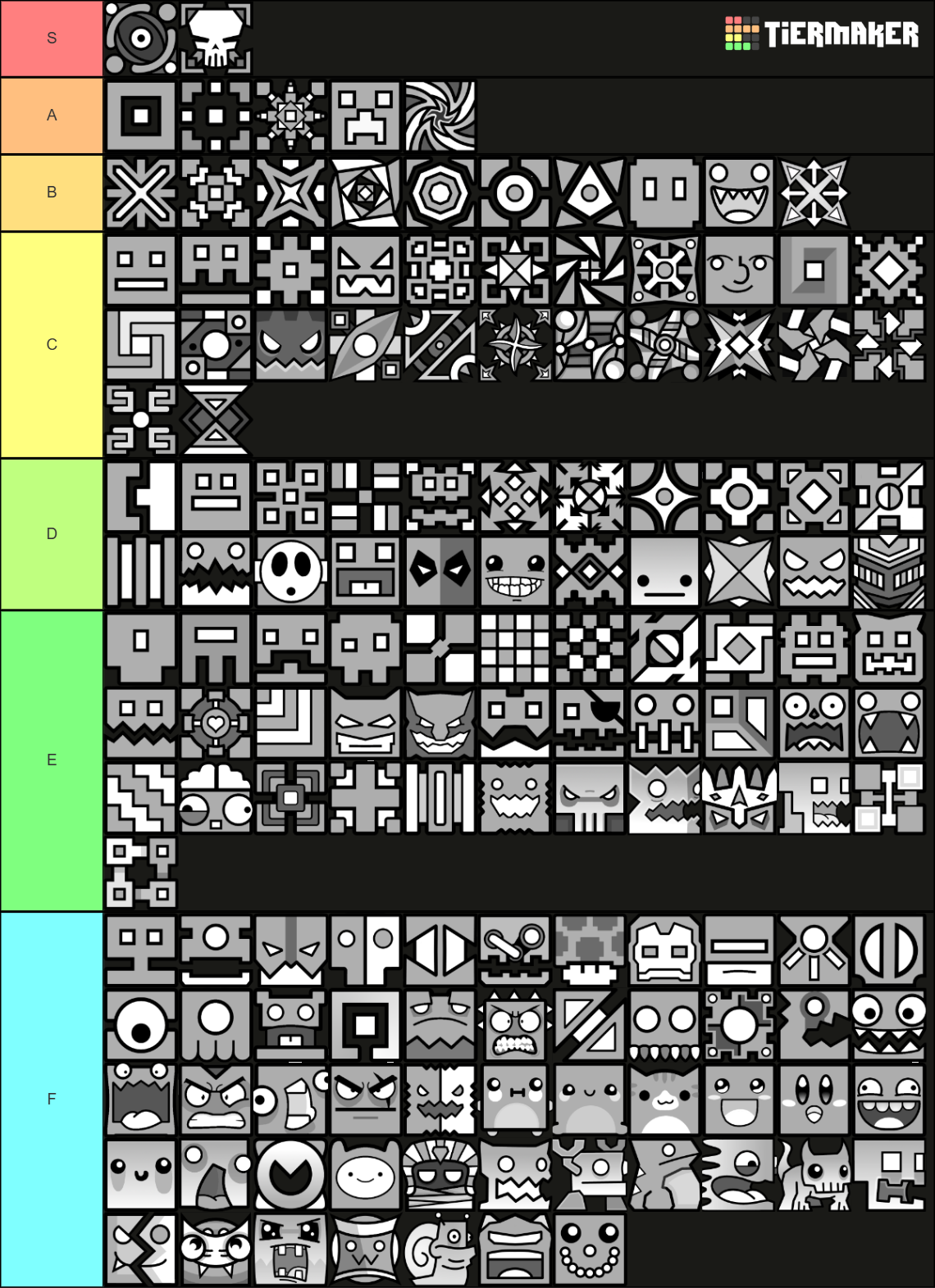 Geometry Dash Cubes Tier List (Community Rankings) - TierMaker