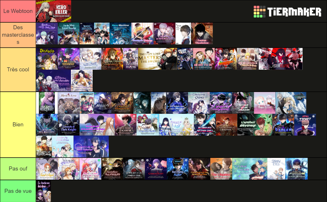 Webtoon français Tier List (Community Rankings) - TierMaker