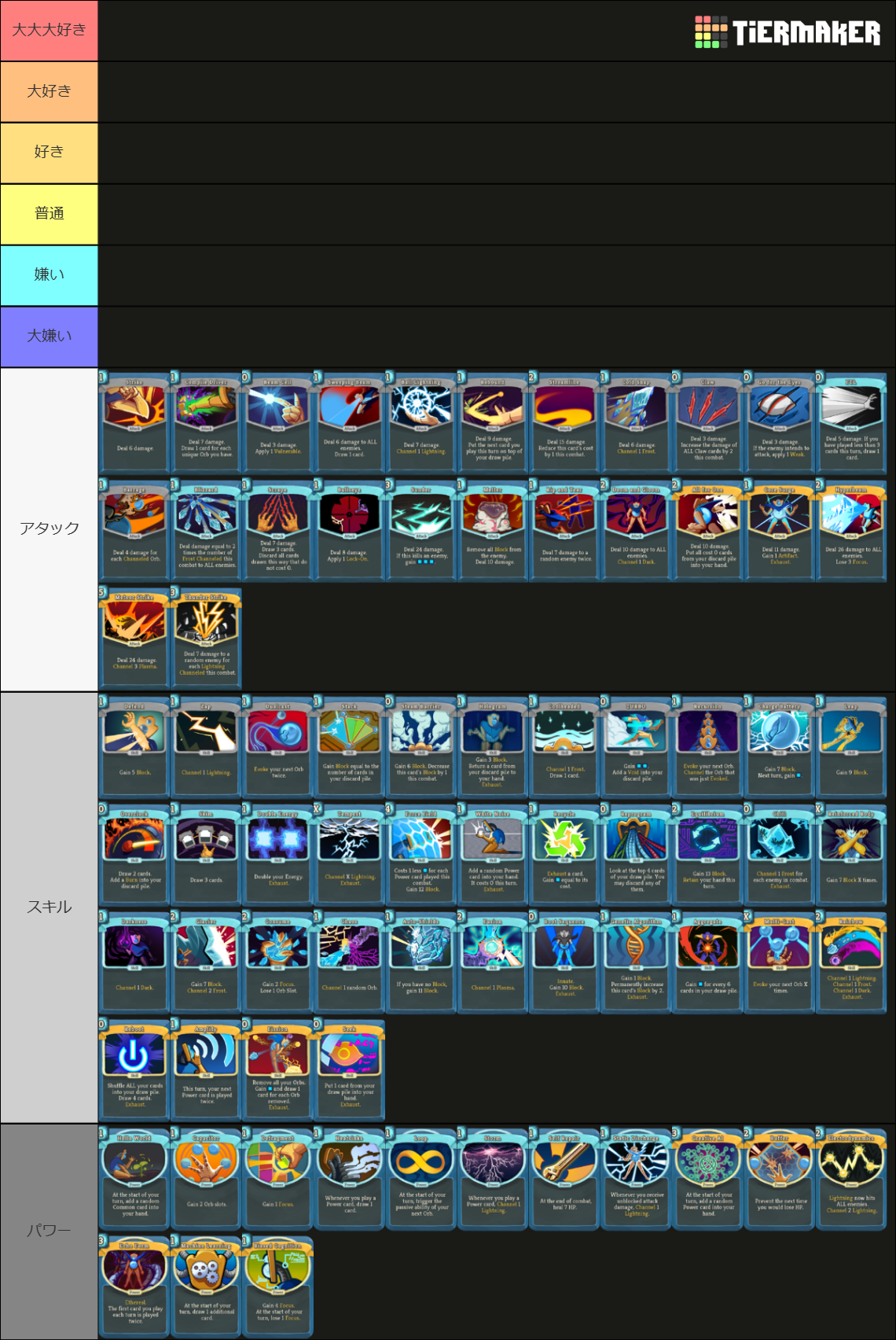 Slay the Spire Defect Cards Tier List (Community Rankings) - TierMaker