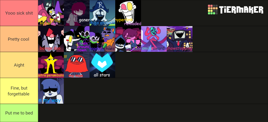 Seek's Cool Deltarune Mod FNF Tier List (Community Rankings) - TierMaker