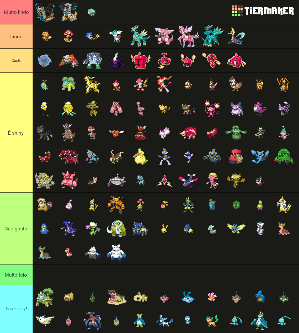 Generation IV Shiny Pokémon Tier List (Community Rankings) - TierMaker
