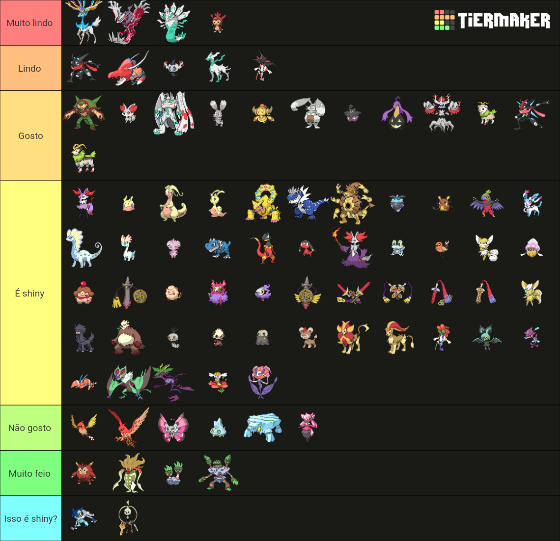 Generation VI Shiny Pokémon Tier List (Community Rankings) - TierMaker