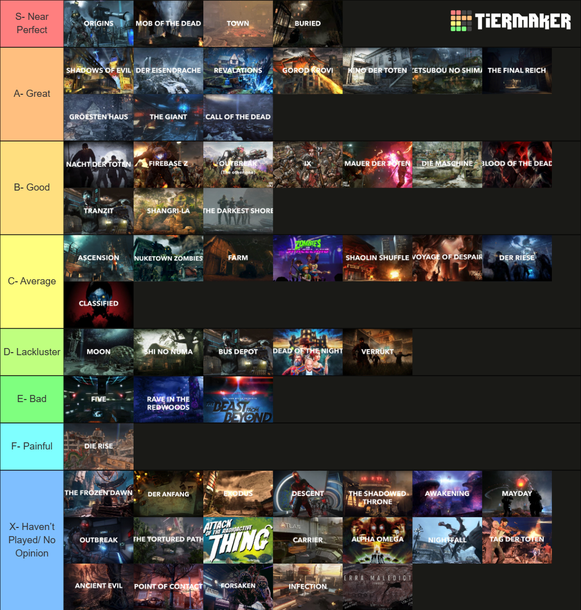 COD Zombies Maps + More (As of 4/2022) Tier List (Community Rankings ...