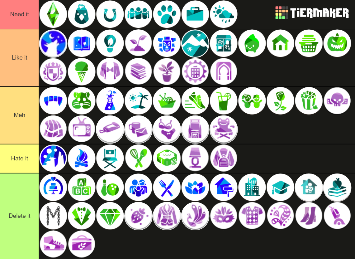 Sims 4 packs (Update February 2024, Crystal Creations) Tier List ...