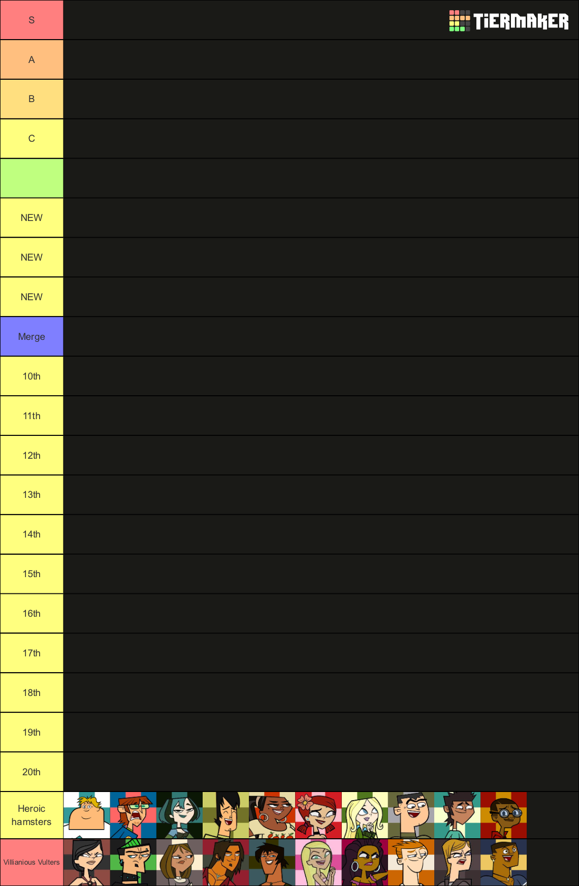 Total drama Tier List (Community Rankings) - TierMaker