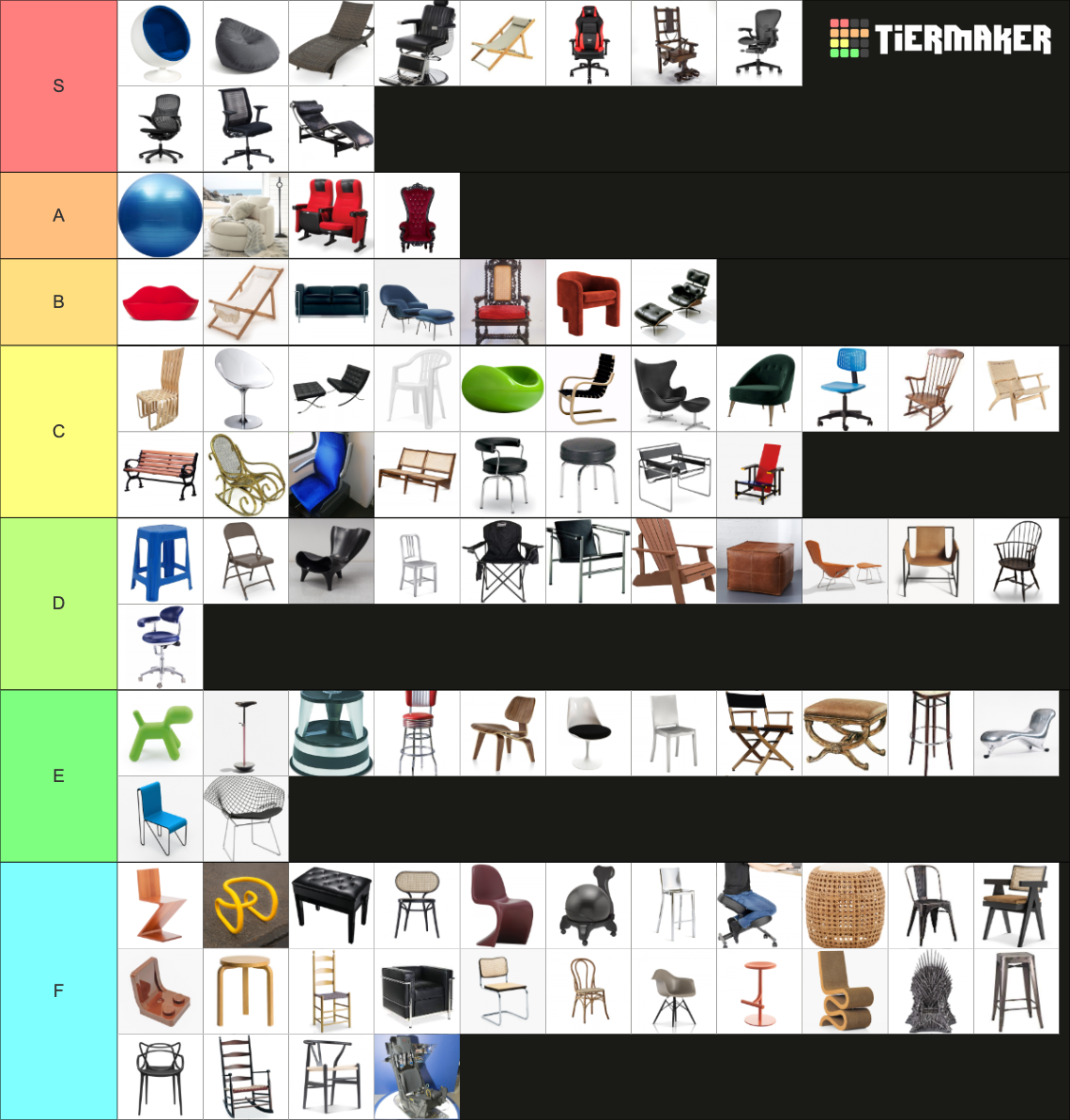 Chair Tier List (Community Rankings) - TierMaker