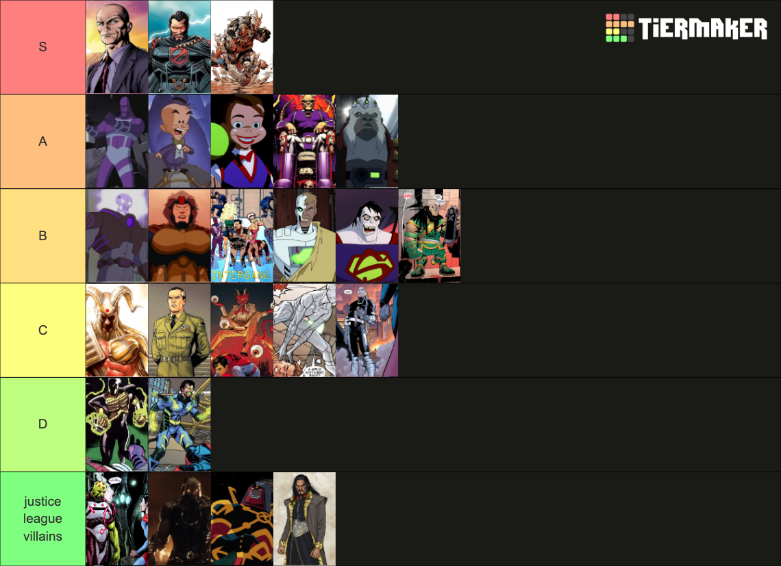 Top 25 Superman Villains Tier List (Community Rankings) - TierMaker