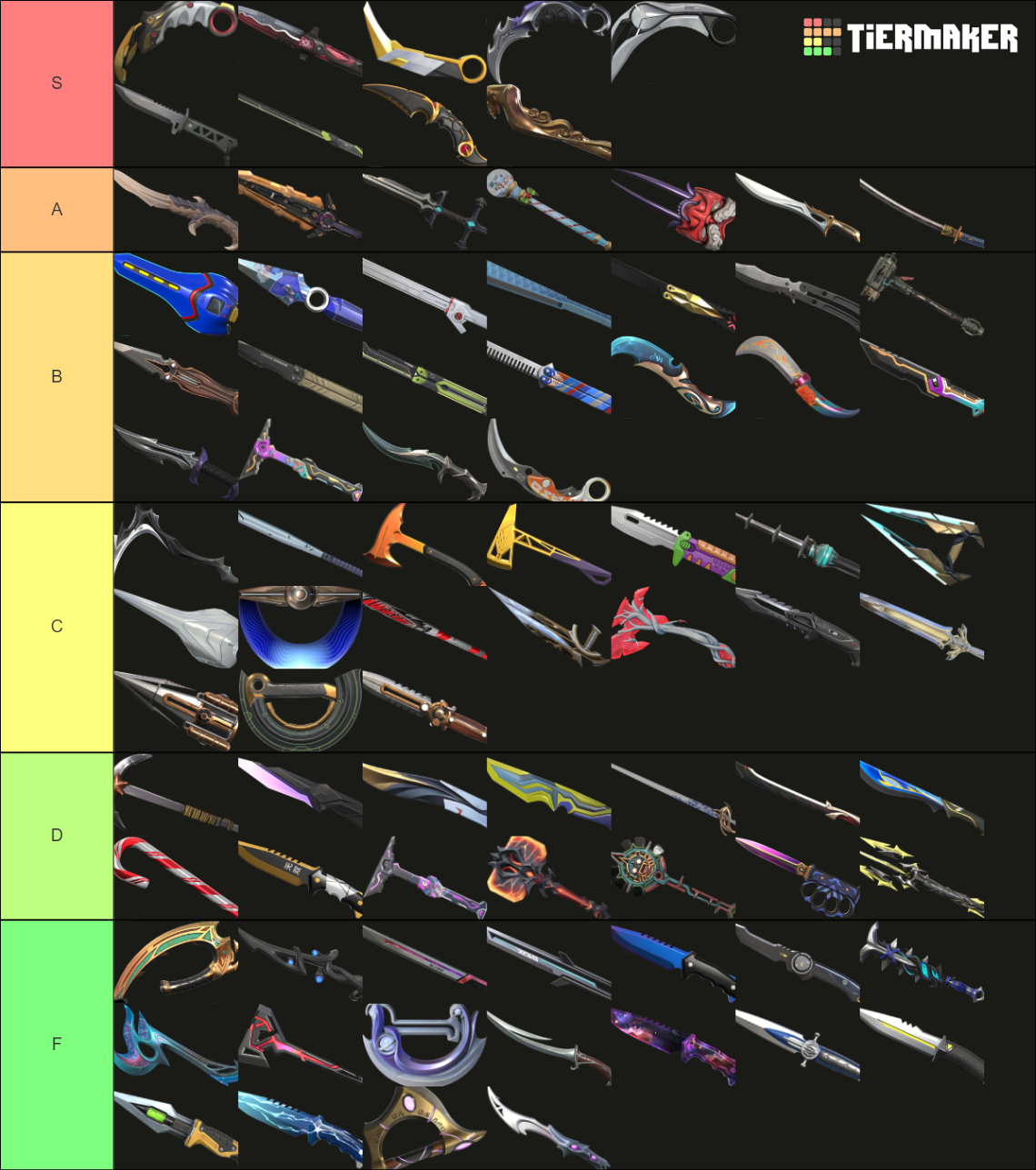 Valorant Knife Skins (June 2023) Tier List (Community Rankings) - TierMaker