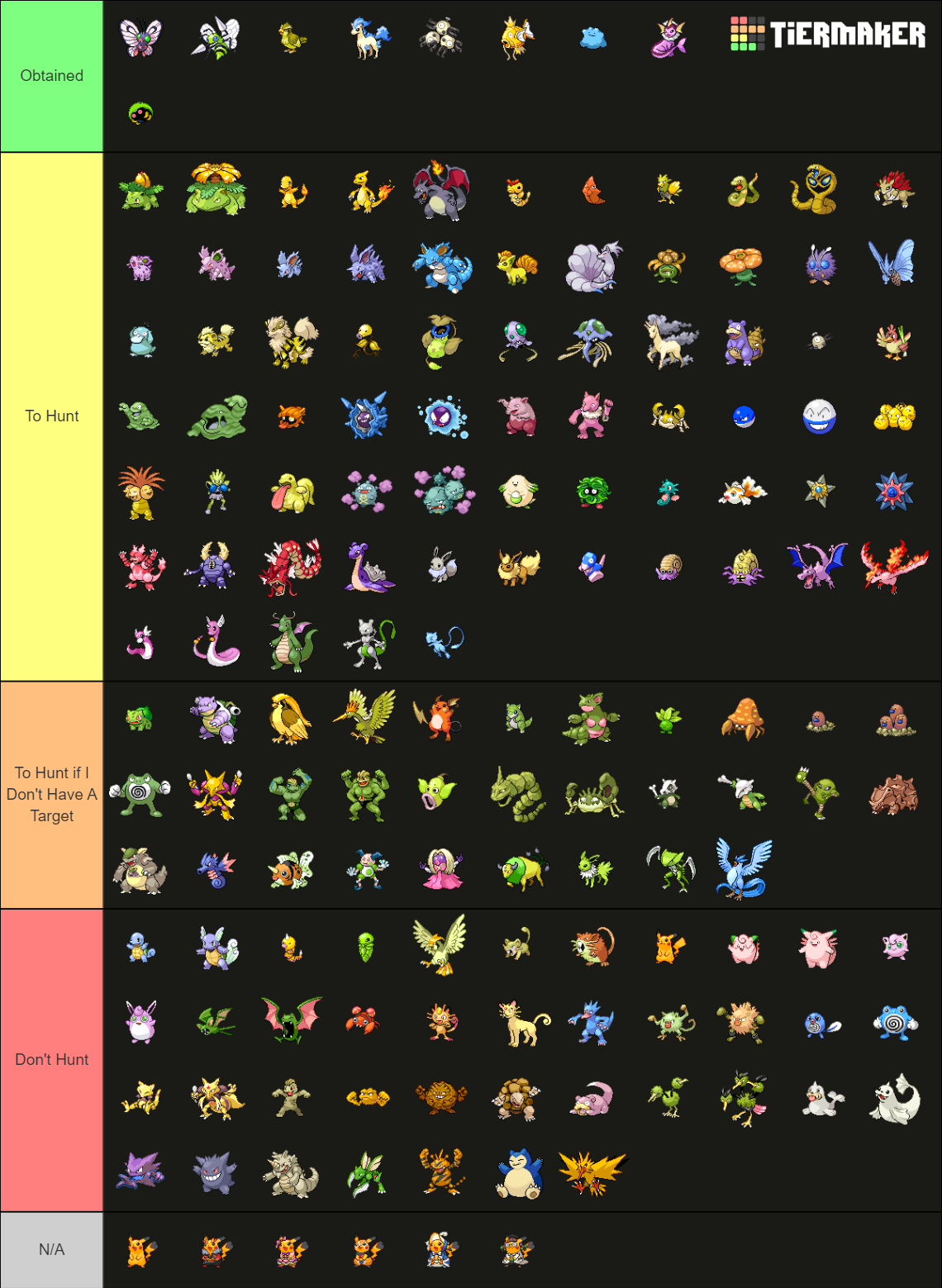 Generation I Shiny Pokémon Tier List (Community Rankings) - TierMaker