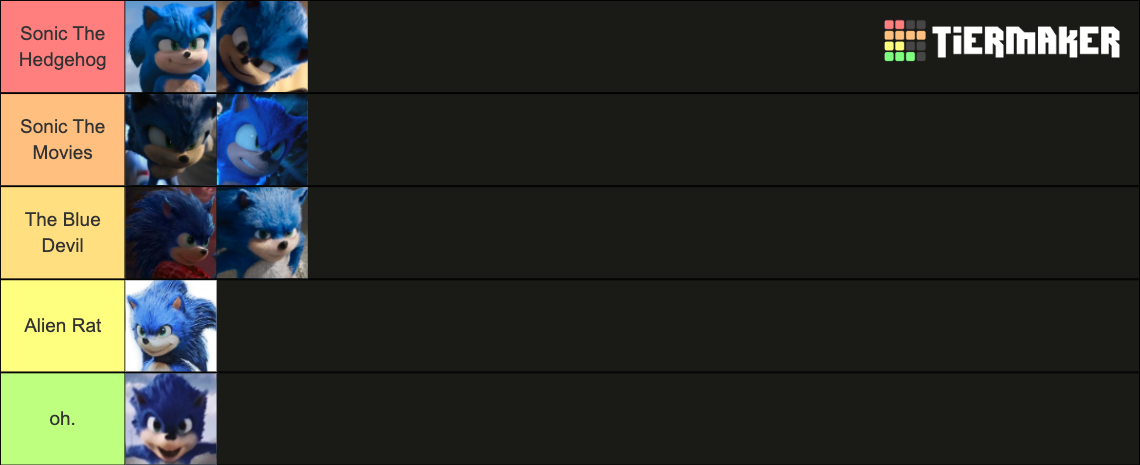 Movie Sonic Models Tier List (Community Rankings) - TierMaker