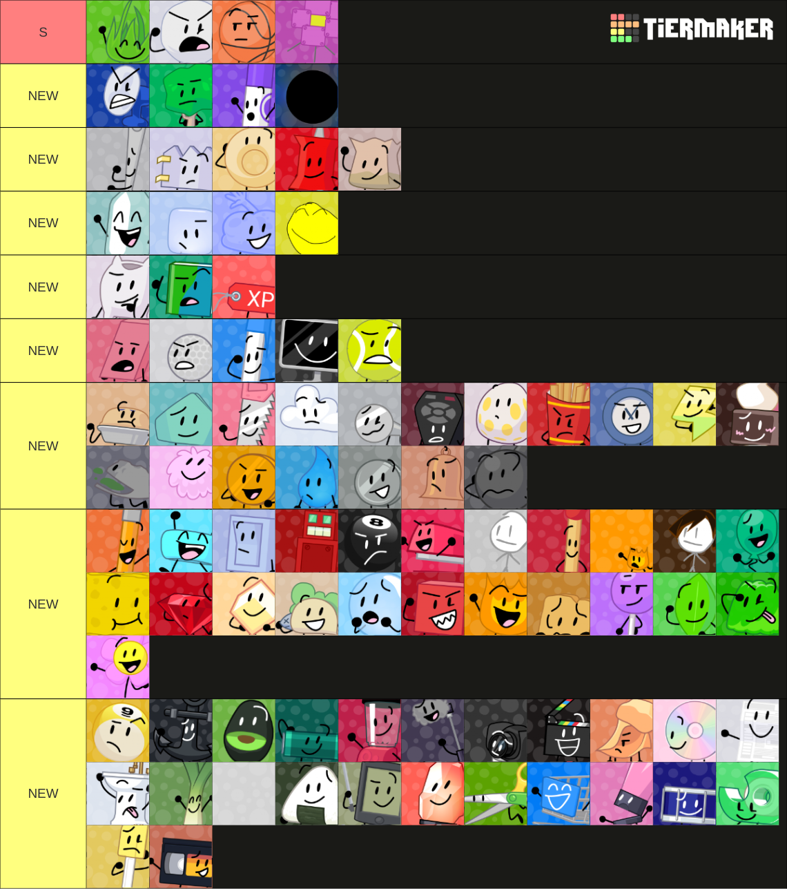 BFB fan-made Icons by pen-cap updated again Tier List (Community ...