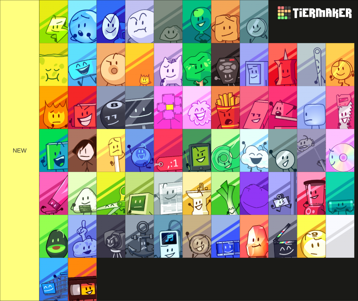 BFDI-TPOT Tierlist Tier List (Community Rankings) - TierMaker