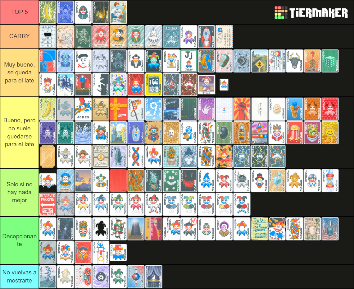 Balatro Joker (version 1.0.1f) Tier List (Community Rankings) - TierMaker