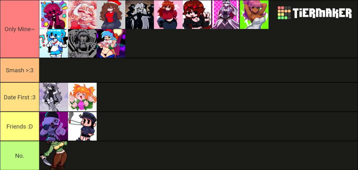 fnf girls Tier List (Community Rankings) - TierMaker