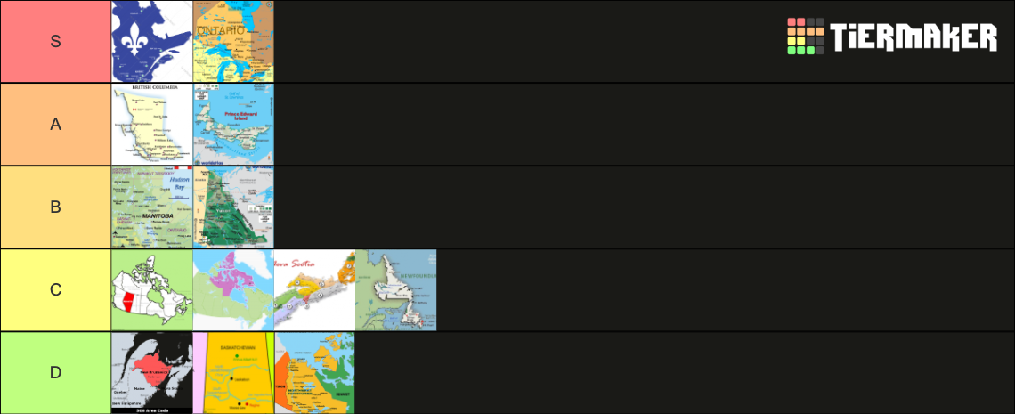 Canadian Provinces Tier List (Community Rankings) - TierMaker
