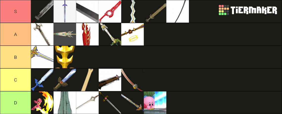 Super Smash Brothers Ultimate Swords Tier List (Community Rankings ...