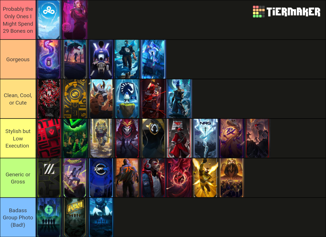 VCT Team Capsule Player Cards Tier List (Community Rankings) - TierMaker