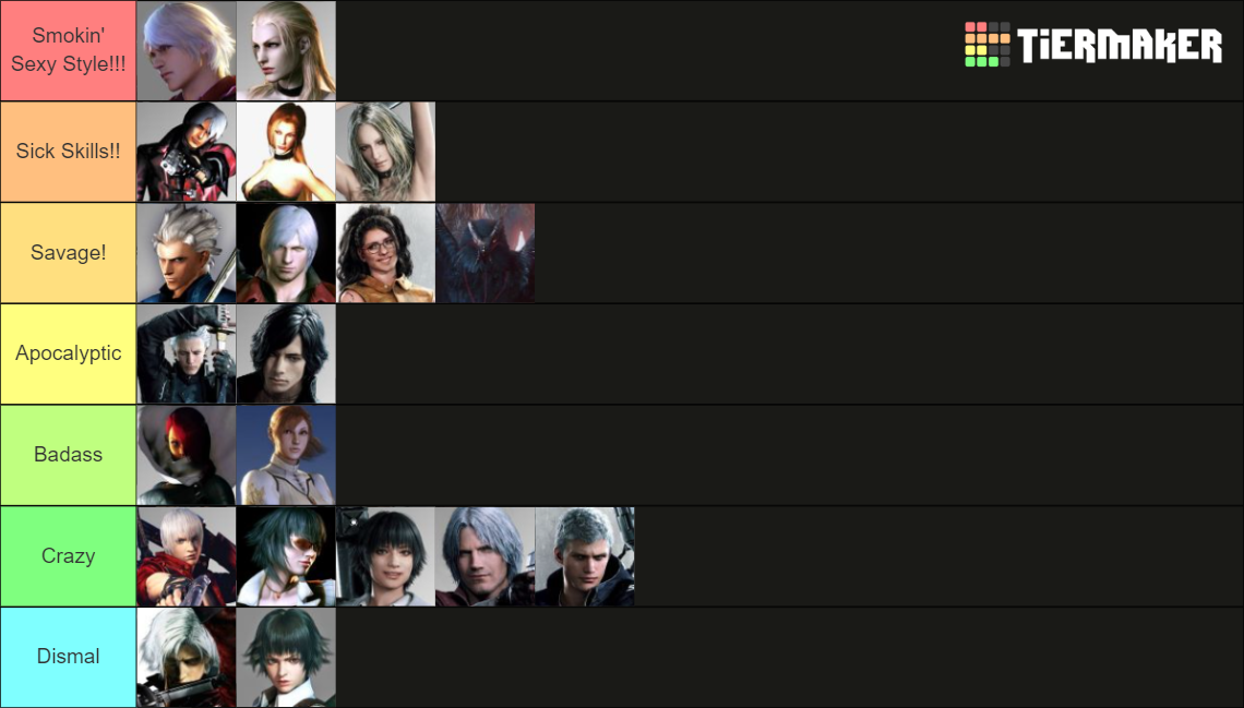 Devil May Cry All Characters Tier List (Community Rankings) - TierMaker