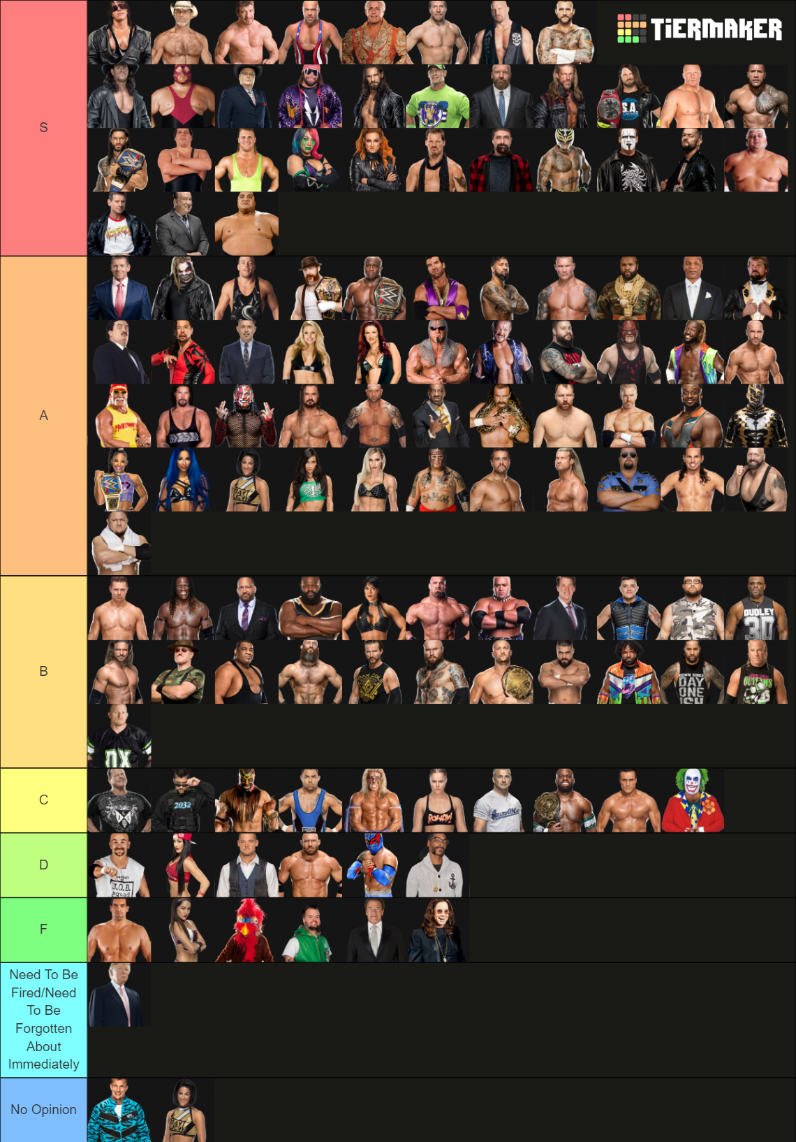 Ultimate WWE Tier List (Community Rankings) - TierMaker
