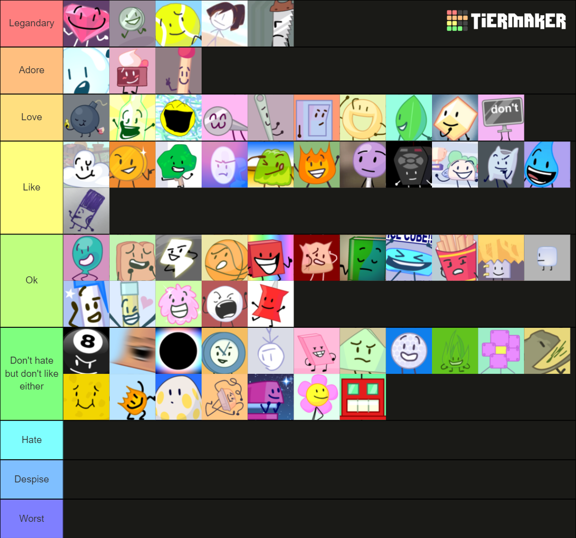 All 64 BFB Characters Tier List (Community Rankings) - TierMaker