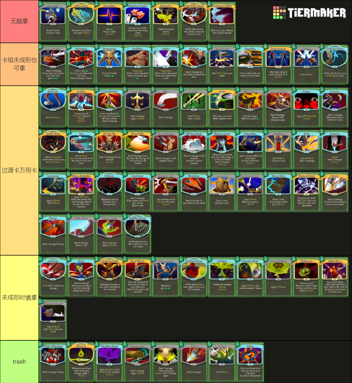 Silent Cards (Slay the Spire) Tier List (Community Rankings) - TierMaker