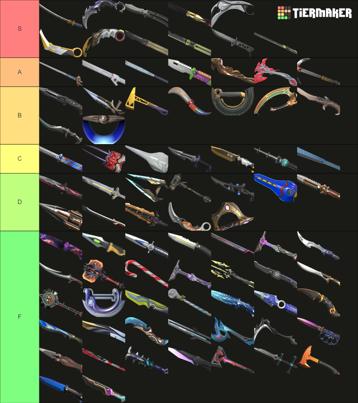 Valorant Knife Skins (June 2023) Tier List (Community Rankings) - TierMaker